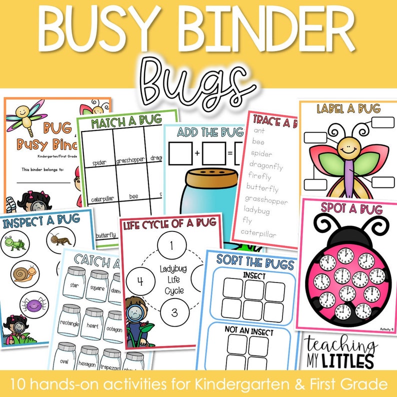 Bugs Busy Binder K-1st Busy Book Activity Binder - Etsy