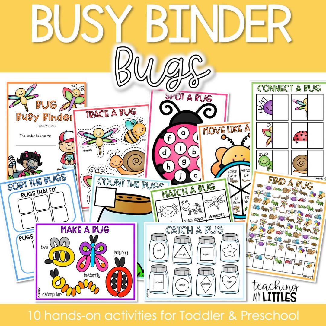 Bug Busy Binder Busy Book Activity Binder Toddler - Etsy