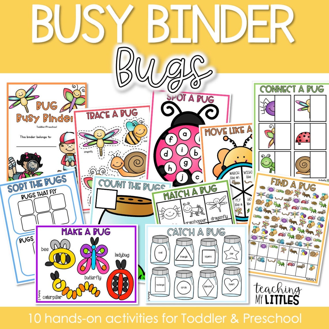 Bug Busy Binder Busy Book Activity Binder Toddler Activities Preschool ...
