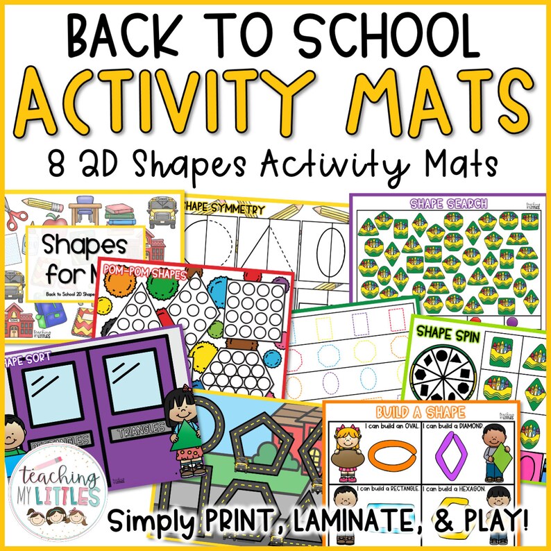 Back to School Activity Mats Digital - Etsy