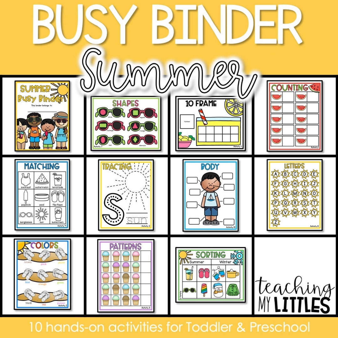 Summer Busy Binder | Busy Book | Activity Binder | Toddler Activities ...