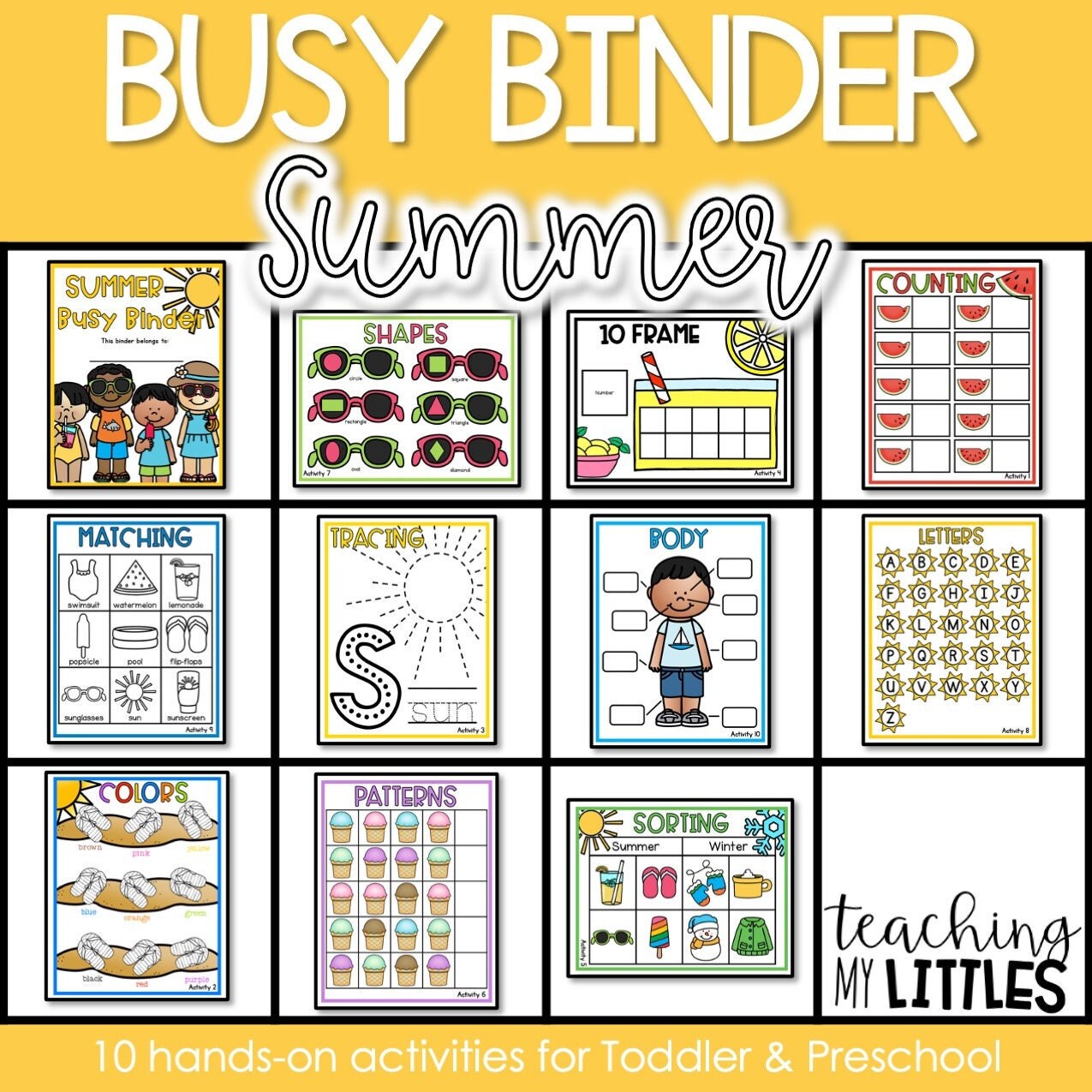 Summer Busy Binder | Busy Book | Activity Binder | Toddler Activities ...