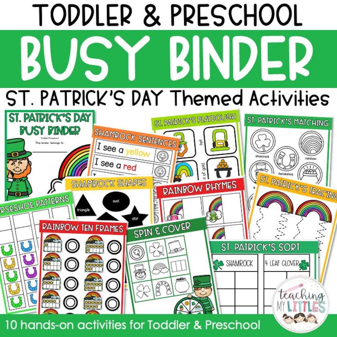 St. Patrick's Day Busy Binder | Toddler & Preschool Activities (digital ...