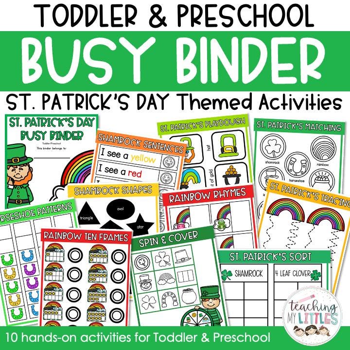 St. Patrick's Day Busy Binder | Toddler & Preschool Activities (digital ...