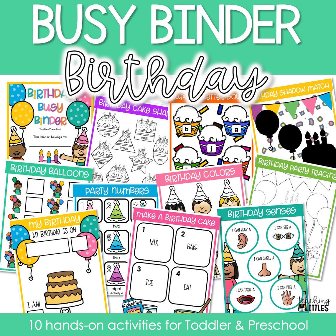 Birthday Busy Binder | Busy Book | Activity Binder | Toddler Activities ...