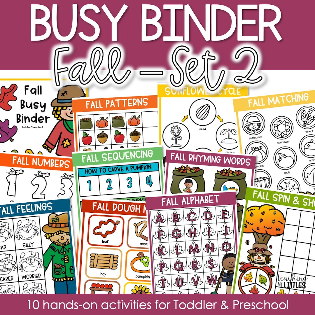 Fall *SET 2* Busy Binder | Busy Book | Activity Binder | Toddler ...