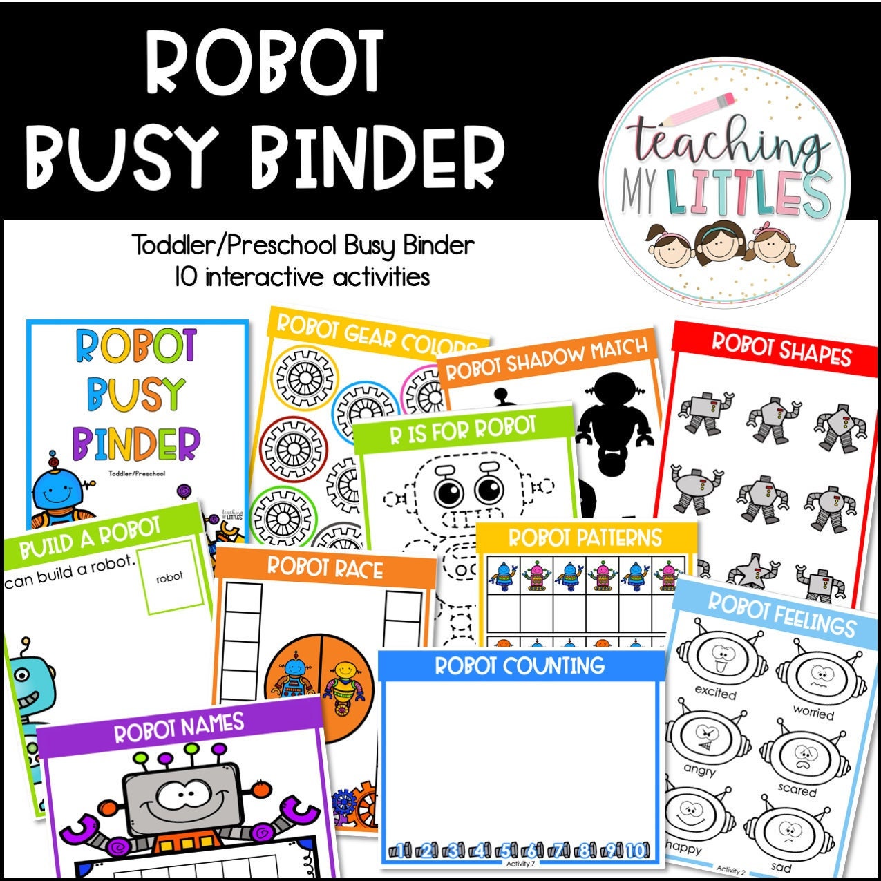 Robot Busy Binder Busy Book Activity Binder Toddler - Etsy