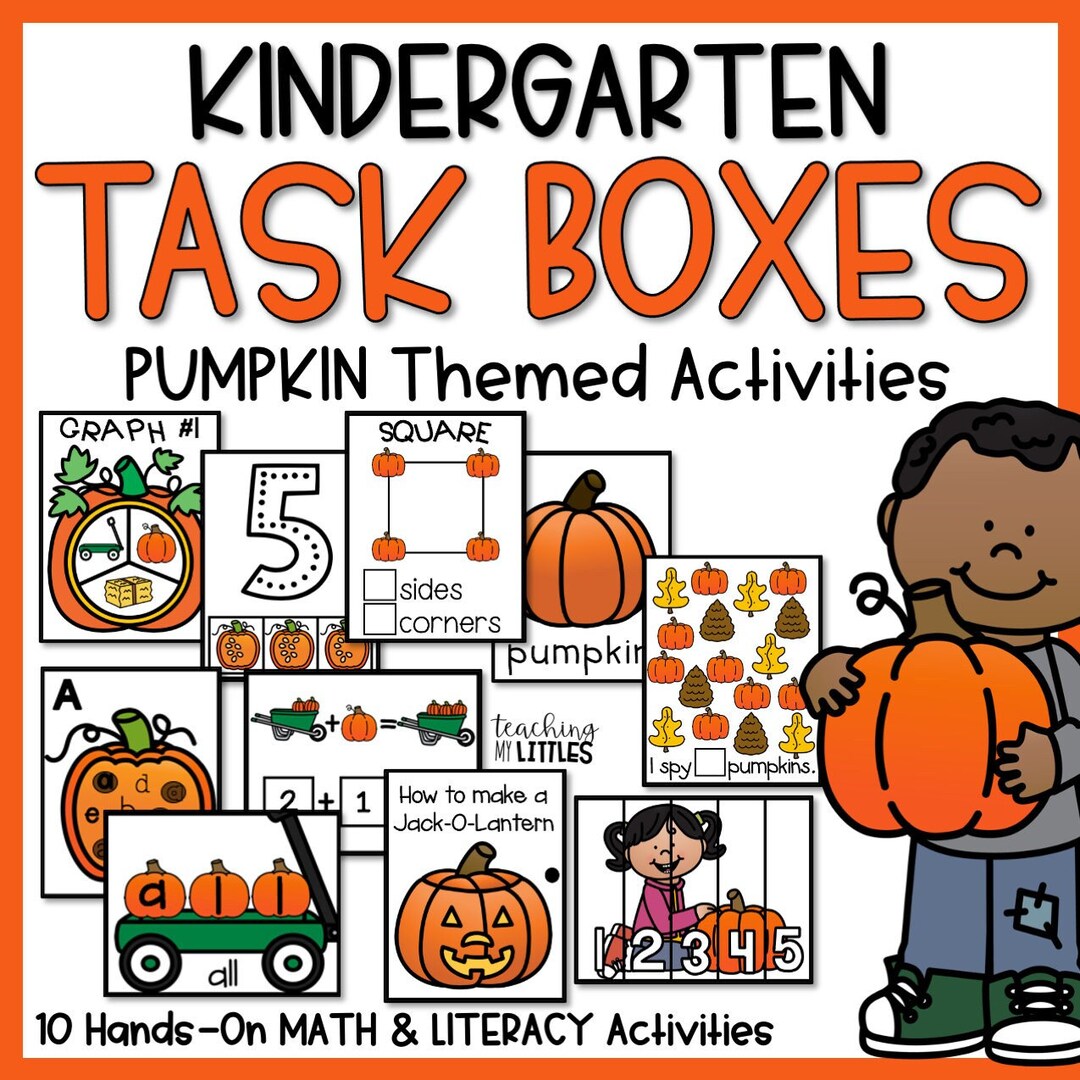Kindergarten Pumpkin Task Boxes PHYSICAL PRODUCT - Etsy