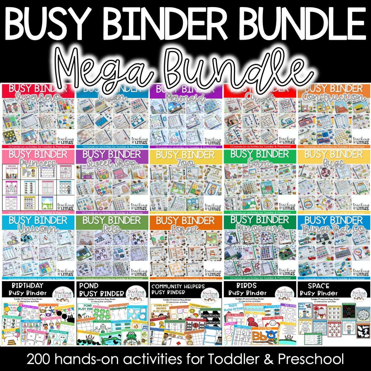 Busy Binder MEGA Bundle | 20 Binders | Busy Book | Activity Binder ...
