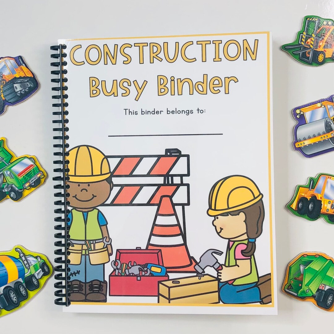 Construction Busy Binder | Busy Book | Activity Binder | Toddler ...