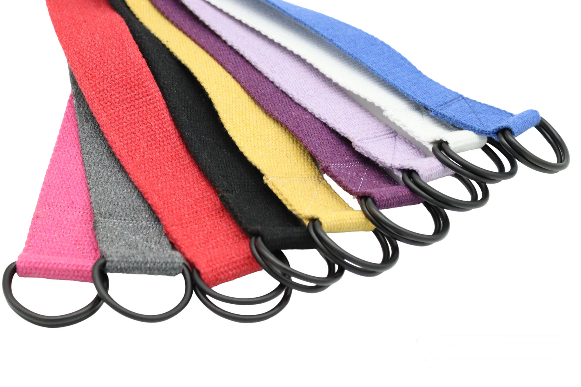 Black D Ring Webbing Belt,canvas Web Belt Metal Double D Ring Buckle ...