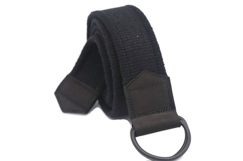 Navy Blue Webbing Belt With Detail Leather,unisex Canvas Belt , - Etsy