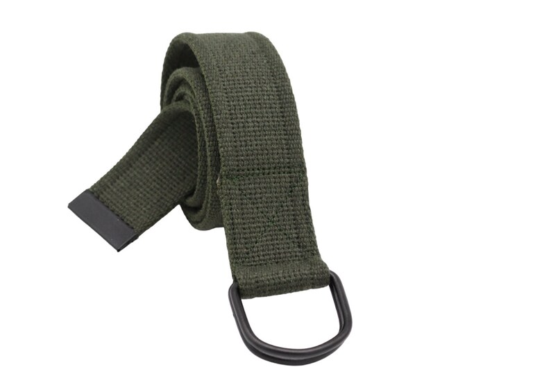 Black D Ring Canvas Web Belt,cotton Fabric Belt With Black Buckle,woven ...