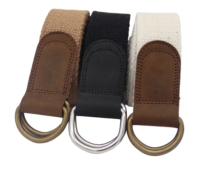Handmade Double Ring Leather Belt Mens Womens 1 1/4 1.25 Inch Wide read ...