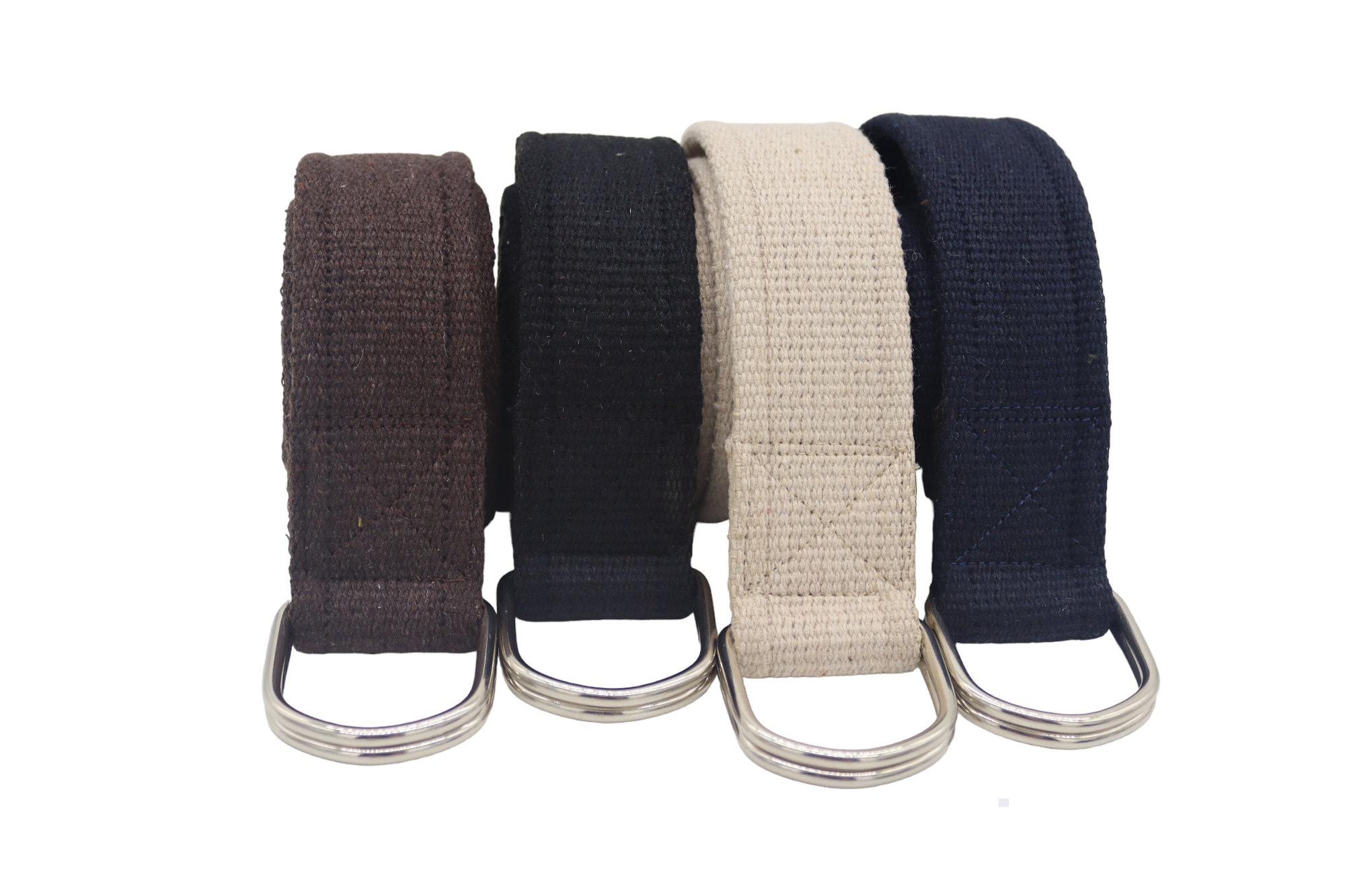 4 Pcs Set Canvas Web Belt Metal Double D Ring Buckle for Men Women ...