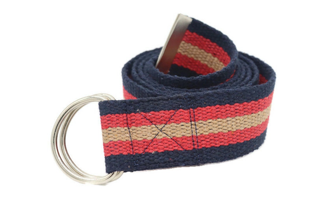 Striped Webbing D Ring Belt,unisex Cotton Belt (width 1.57 Inc,4 Cm) - Etsy