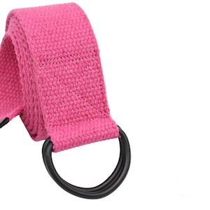 Black D Ring Webbing Belt,canvas Web Belt Metal Double D Ring Buckle ...