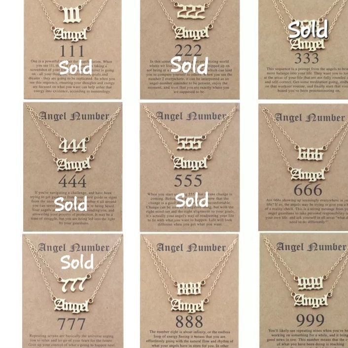Angel Number Necklaces - Etsy