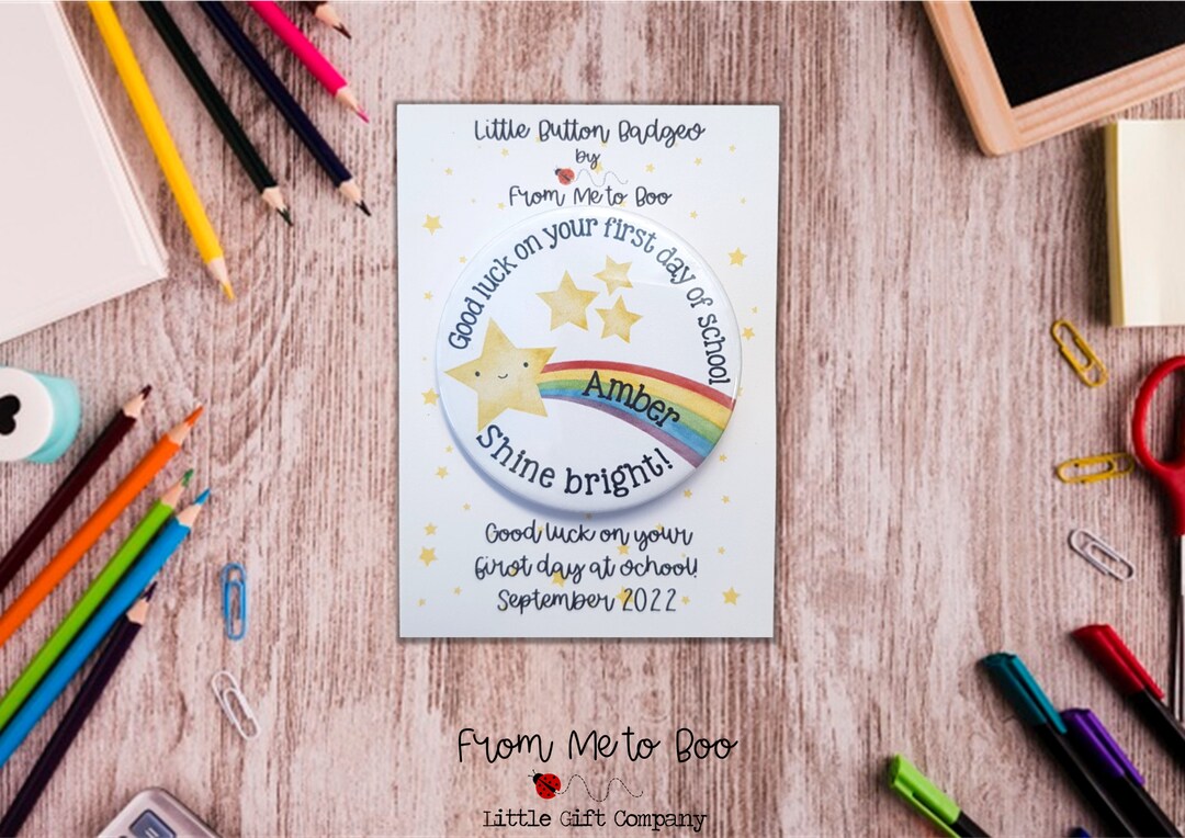 Personalised First Day at School Badge ~ Starting School Badge ~ School ...