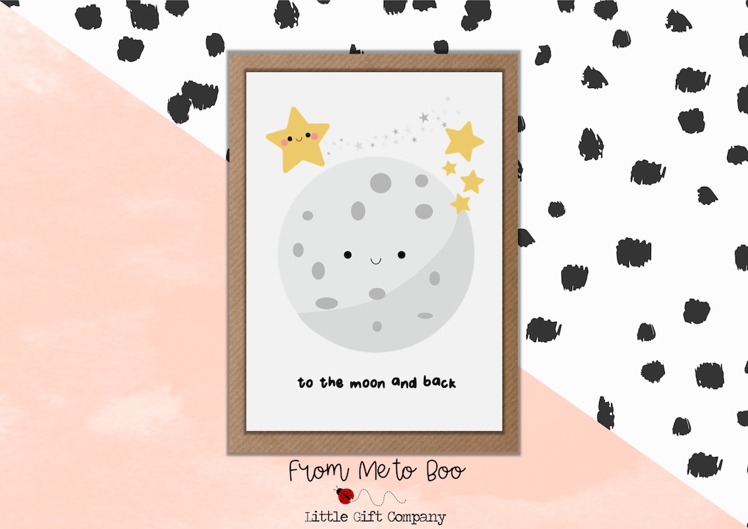 To the Moon and Back Card Moon Card Cute Moon Card to the Moon and Back ...