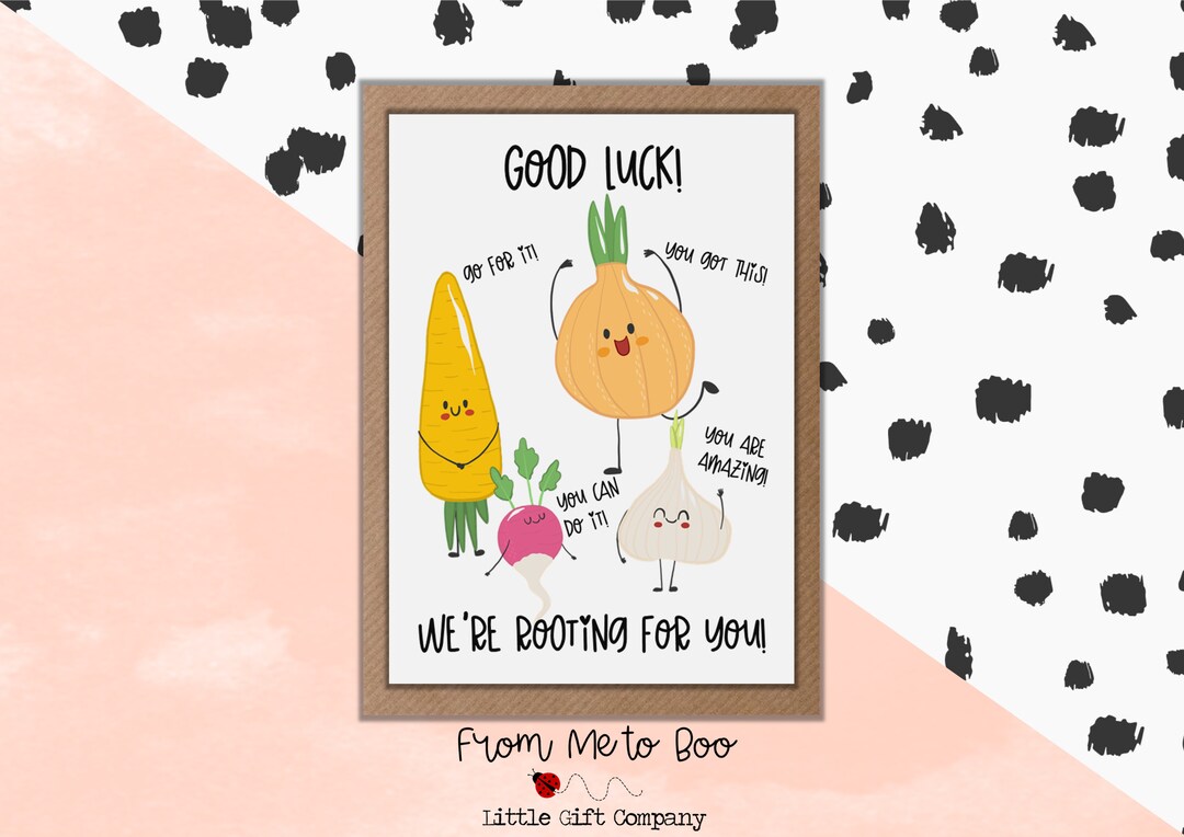 Rooting for You Good Luck Card ~ Good Luck Pun Card ~ Cute Good Luck ...