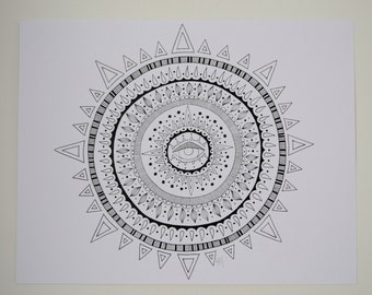 Hand Drawn Mandala Original Digital Download Wall Art - Etsy