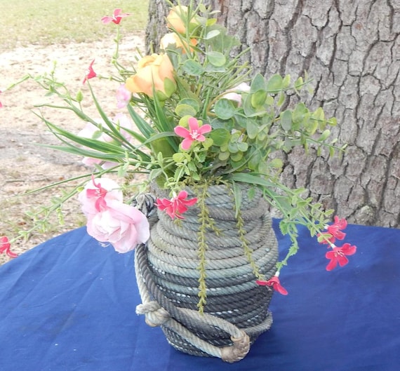 9 Inch Lariat Rope Wrapped Glass Vase - Etsy