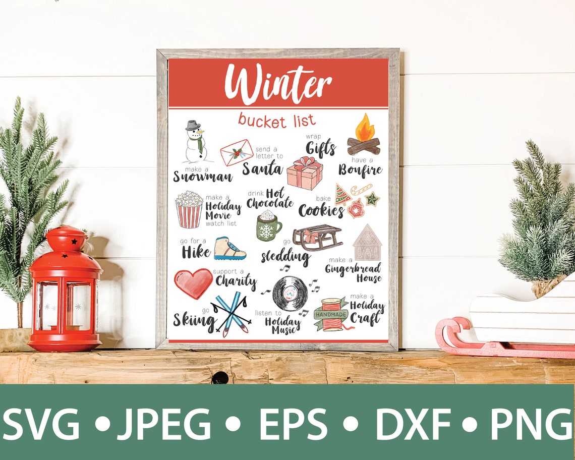 Winter Bucket List - Printable Winter Activity - Holiday Bucket List ...