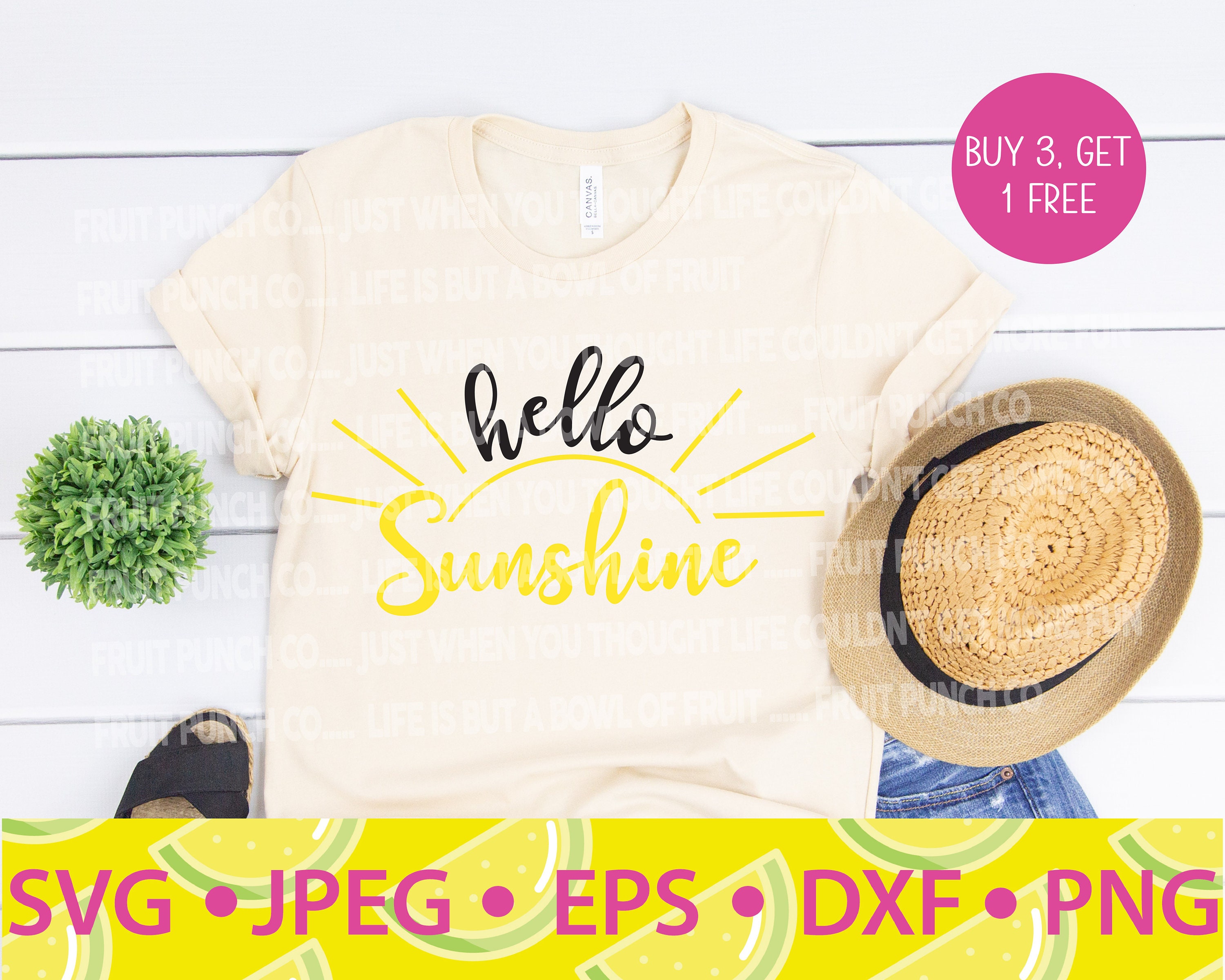 Hello Sunshine SVG Cut File - Svg, Png, Eps, Dxf, Jpeg - Cricut Cut ...