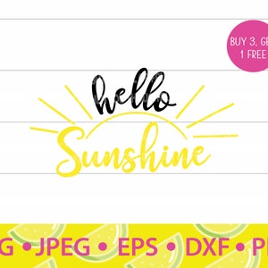 Hello Sunshine SVG Cut File - Svg, Png, Eps, Dxf, Jpeg - Cricut Cut ...