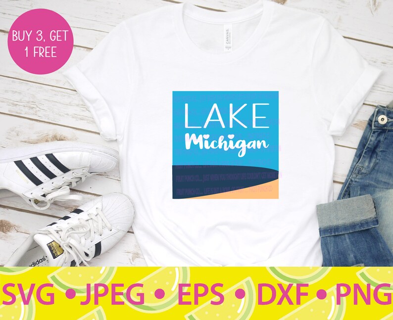 Lake Michigan Shoreline SVG Print Cut File, Lake Michigan SVG, Lake ...