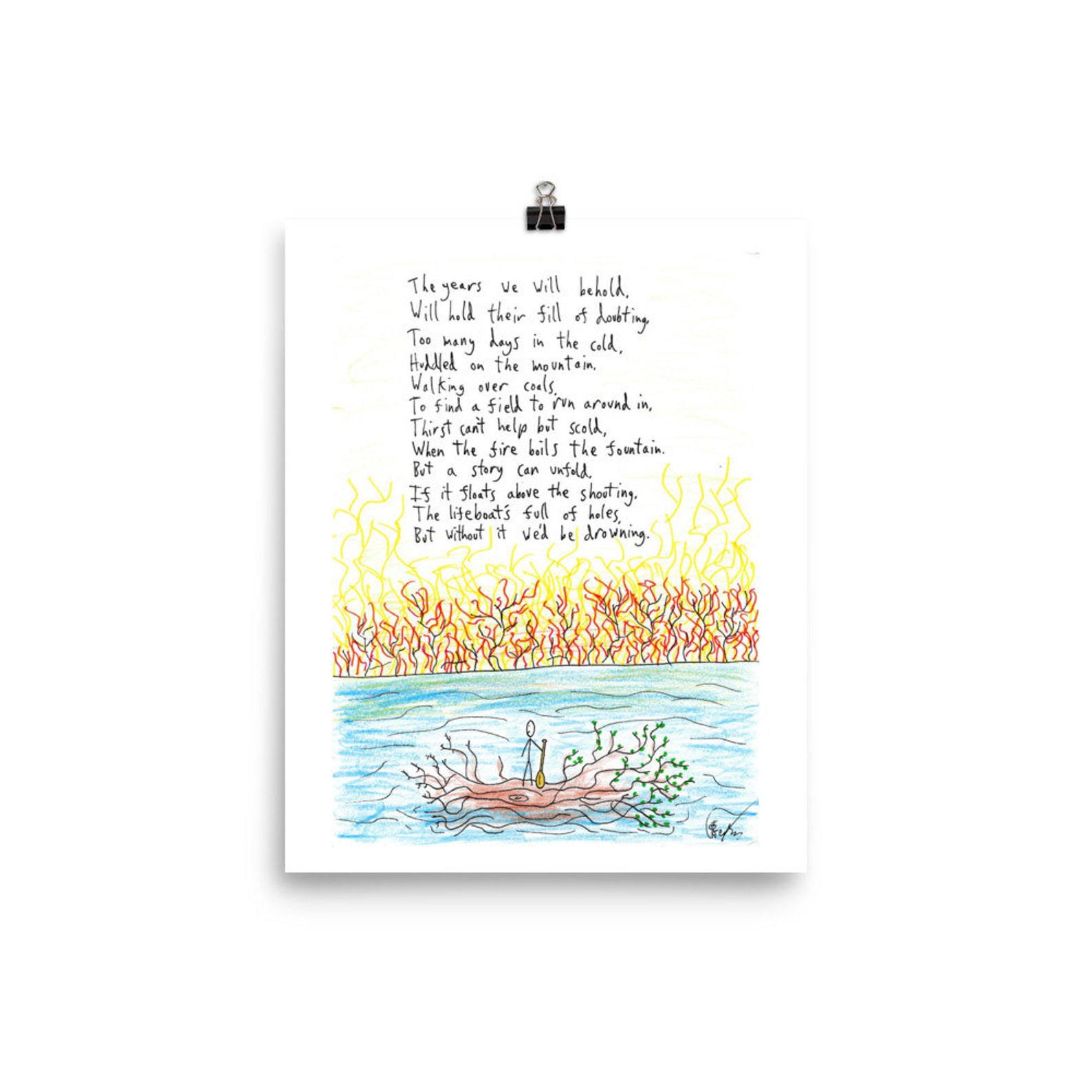 Lifeboat illustrated poem poster | Etsy