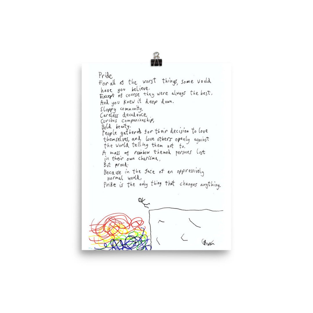 Pride - Illustrated Poem Poster - Etsy