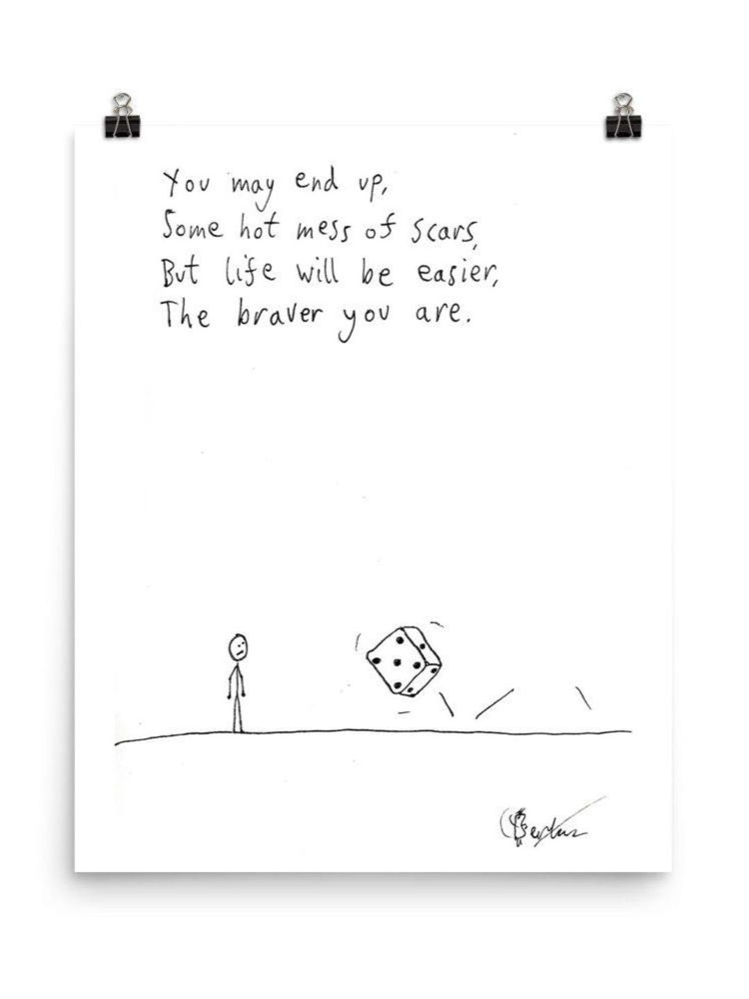 Bravery - Illustrated Poem Print Poster - Etsy