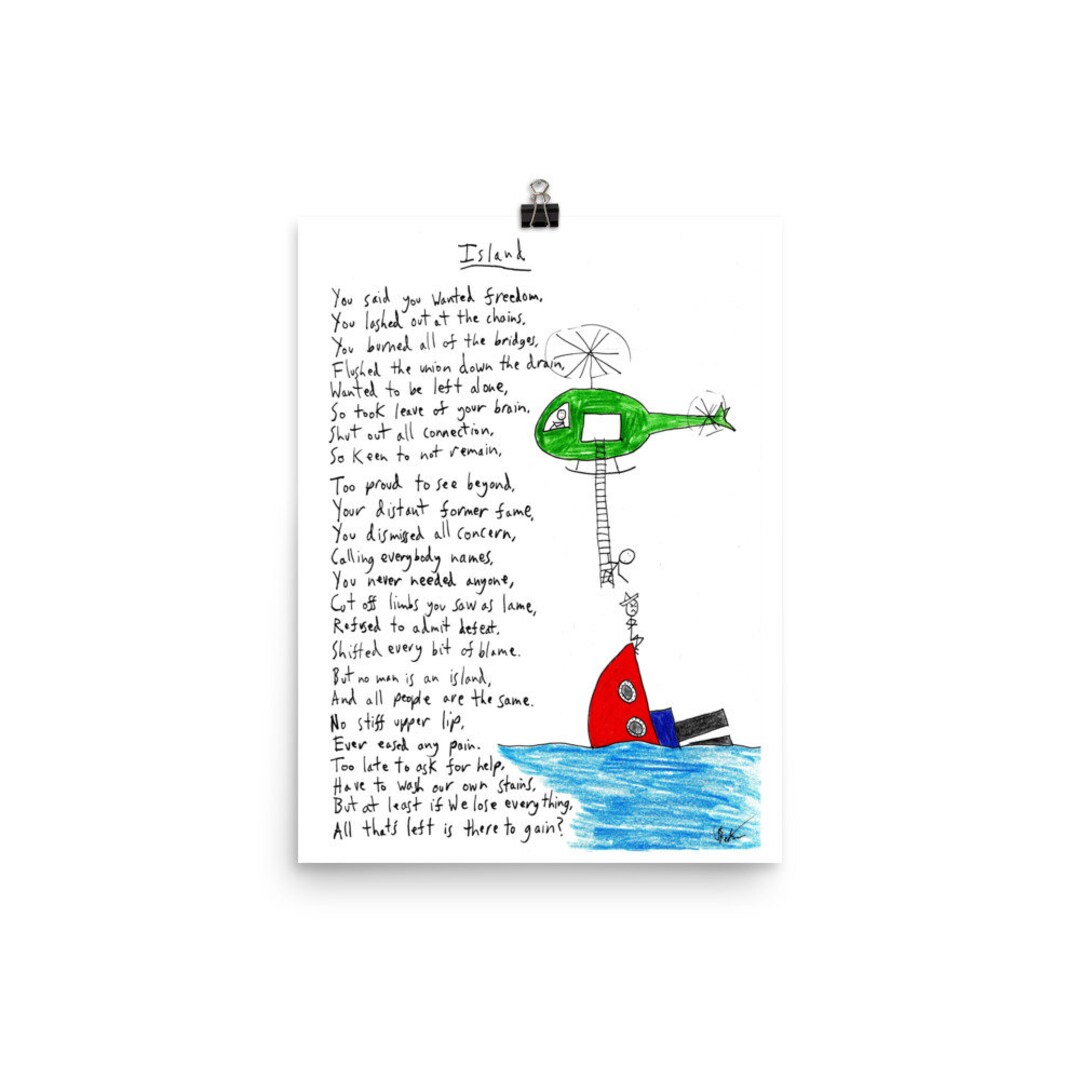 Island - Illustrated Poem Poster - Etsy