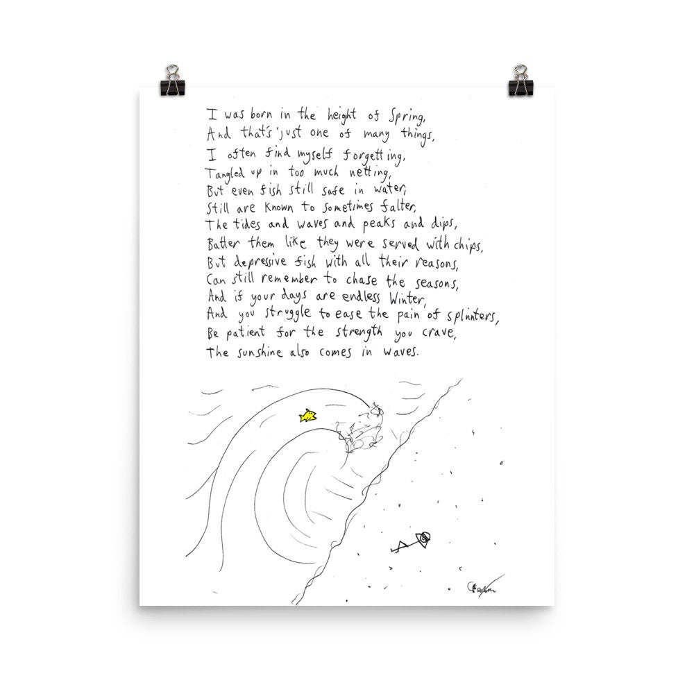 Waves - Illustrated Poem Poster - Etsy