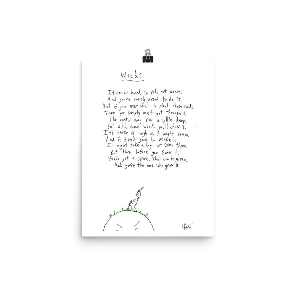 Weeds - Illustrated Poem Poster - Etsy