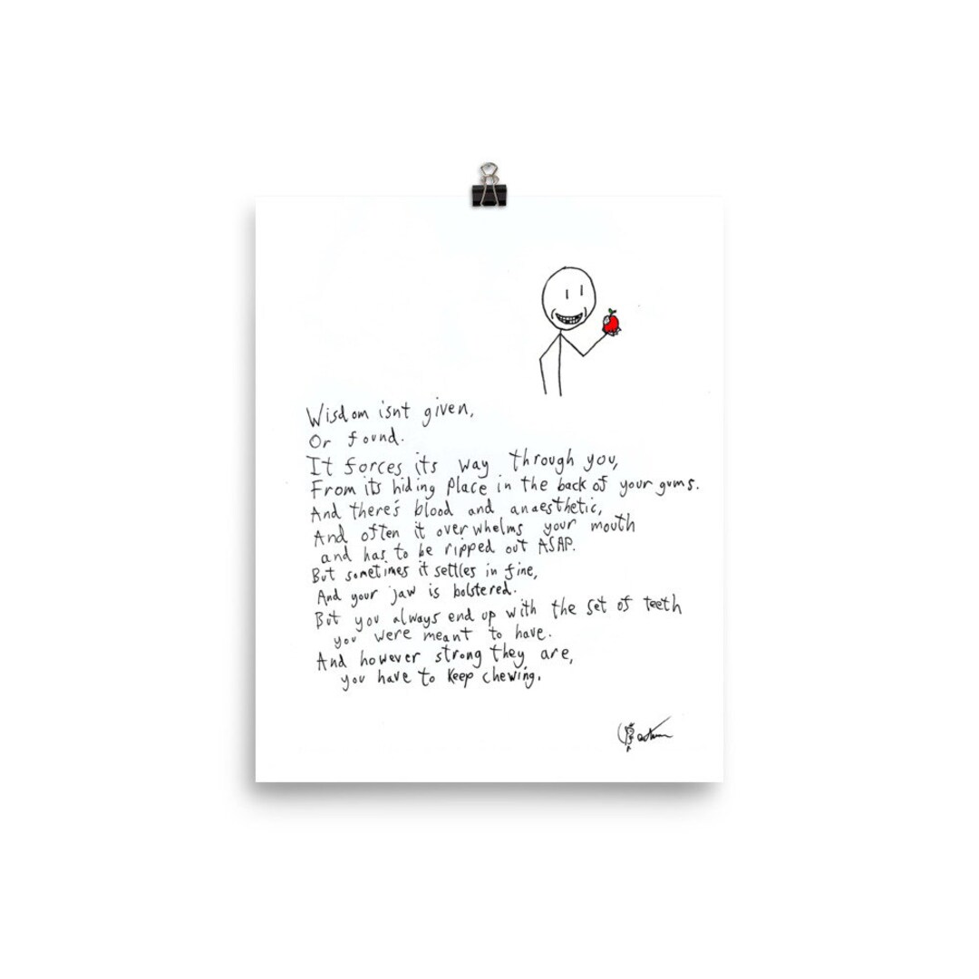 Wisdom Illustrated Poem Poster - Etsy