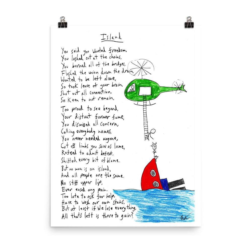 Island Illustrated Poem Poster - Etsy