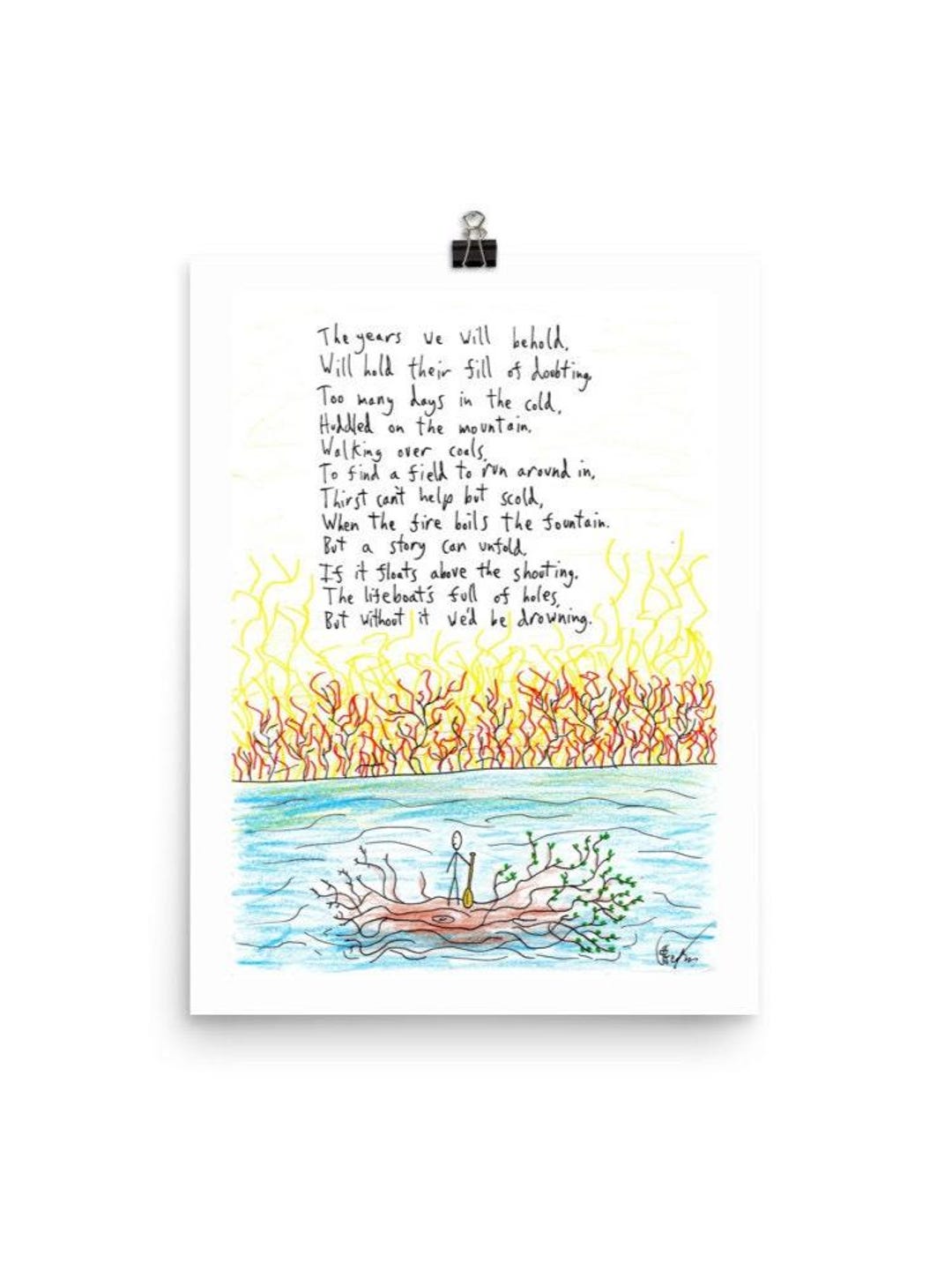 Lifeboat - Illustrated Poem Print Poster - Etsy