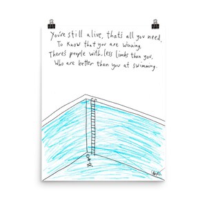Swimming - Illustrated Poem Poster - Etsy
