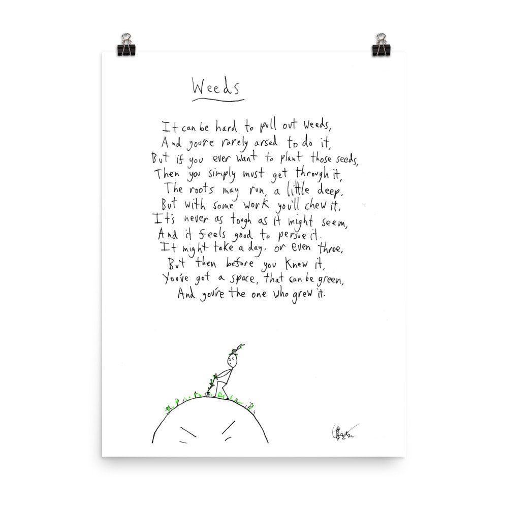 Weeds - Illustrated Poem Poster - Etsy