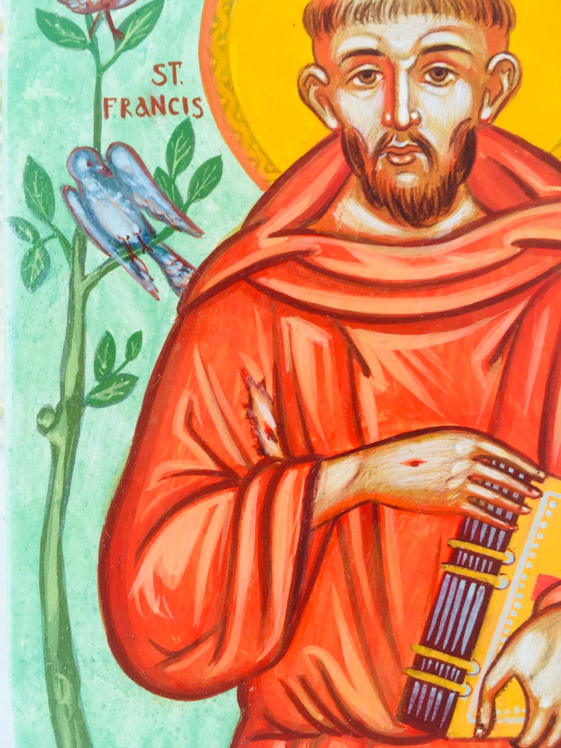 Saint Francis of Assisi. Hand Painted Icon. Easter Gift. Baptism Gift ...