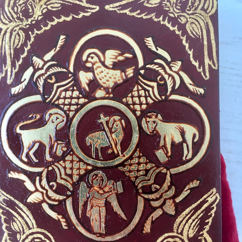 Hand Painted Icon Agnus Dei Tetramorph Symbols of the Four Evangelists ...