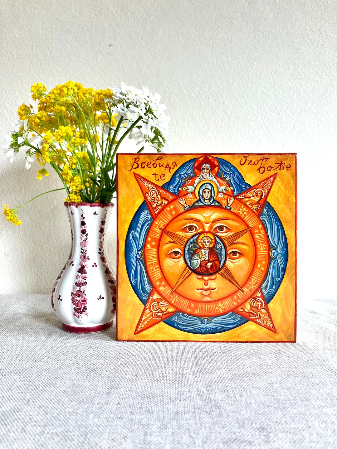 Orthodox Hand Painted Icon of the Eye of Providence, All-seeing Eye of ...