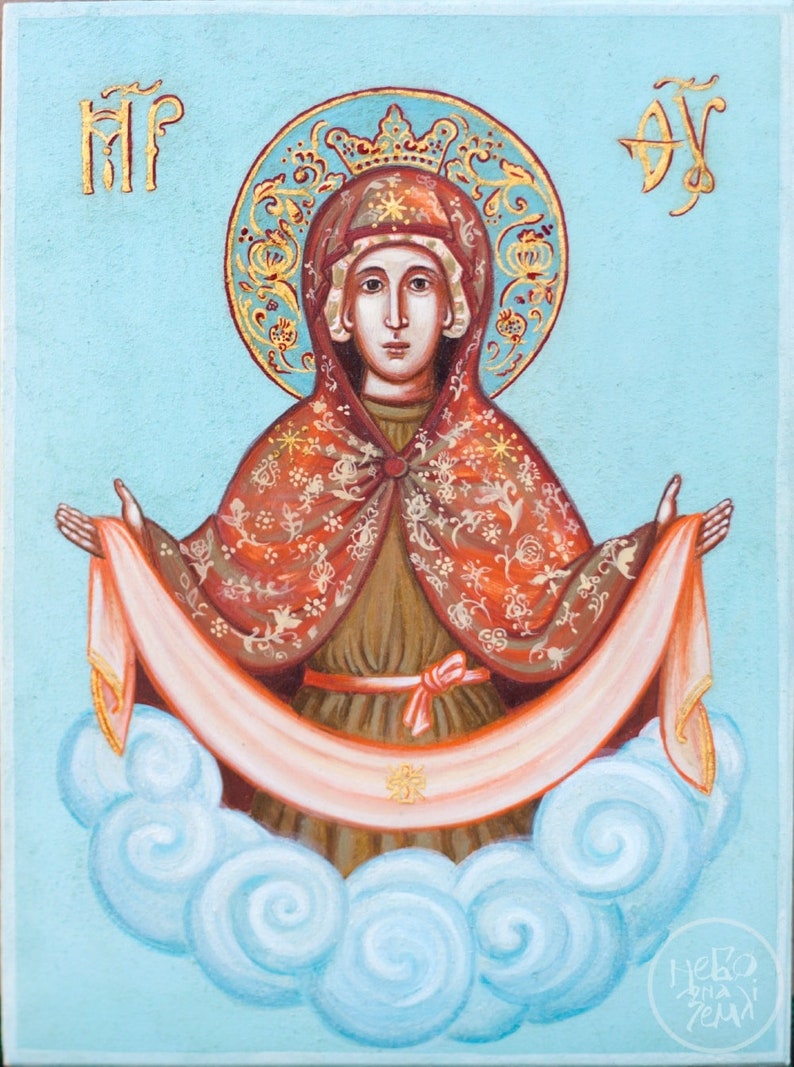 Icon Intercession of the Theotokos Pokrov Orthodox Hand - Etsy