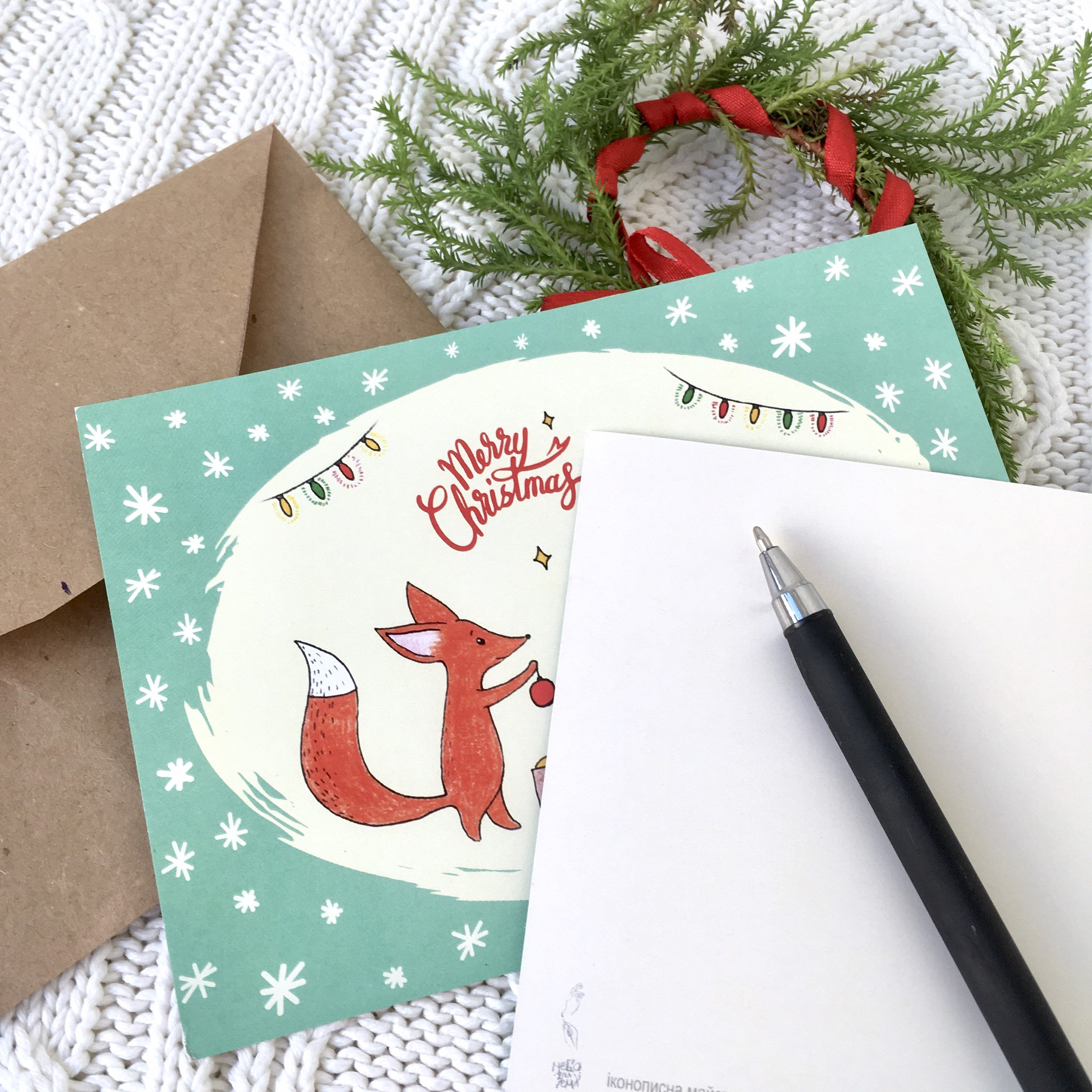 Set of Three Christmas Cards With Foxses. Christmas Card 2021. | Etsy