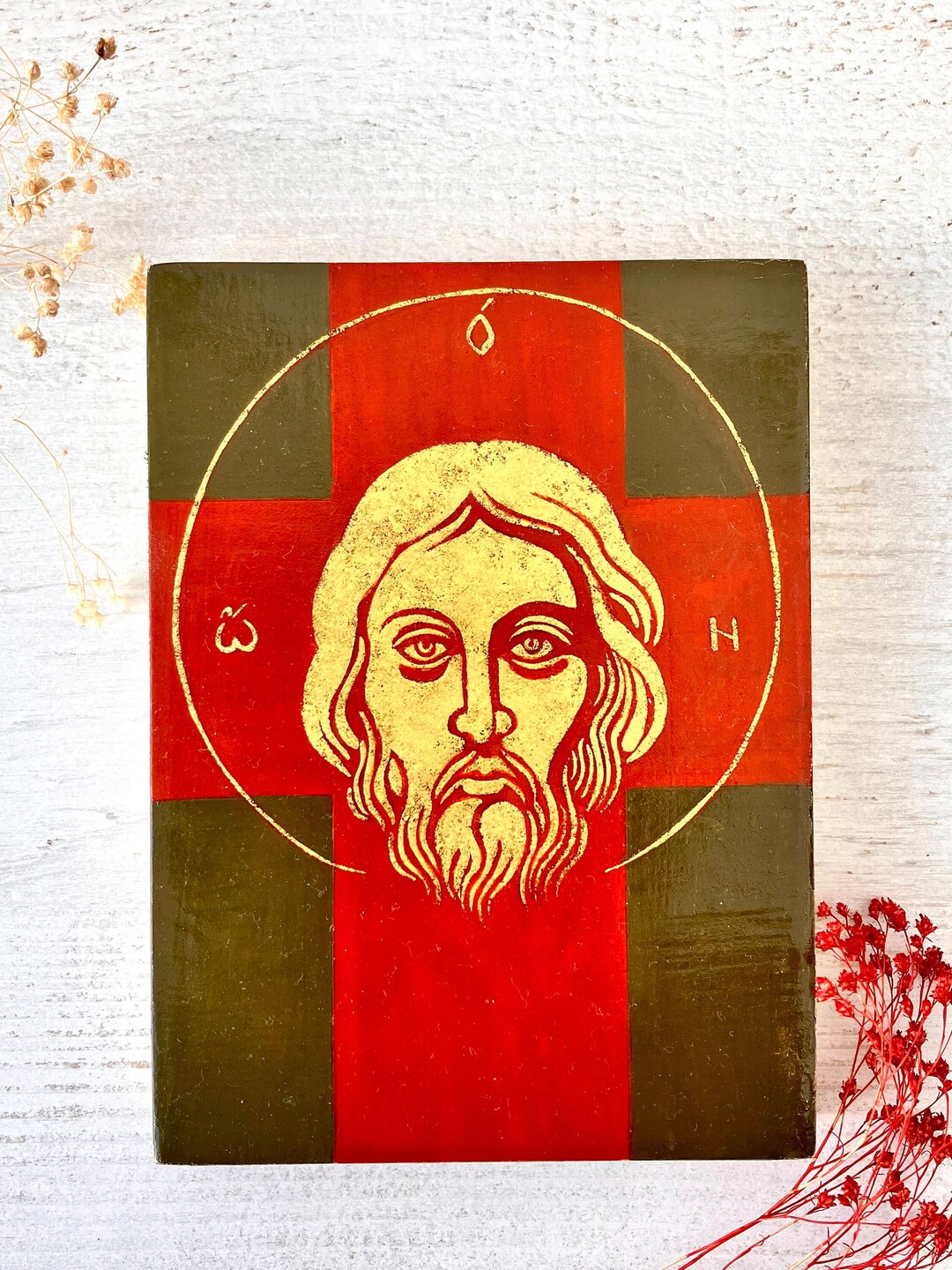 Jesus Christ Mandylion Ukrainian Hand Painted Icon Orthodox Easter Gift ...