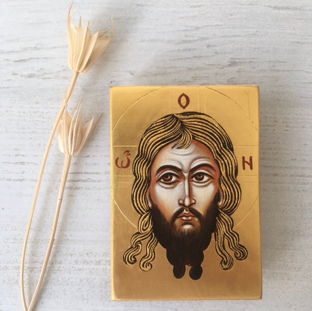 Orthodox Hand Painted Icon Jesus Christ . Miniature Ukrainian Icon ...