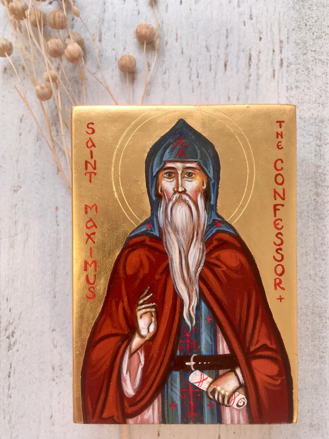 Saint Maximus the Confessor, Orthodox Ukrainian Hand Painted Miniature ...